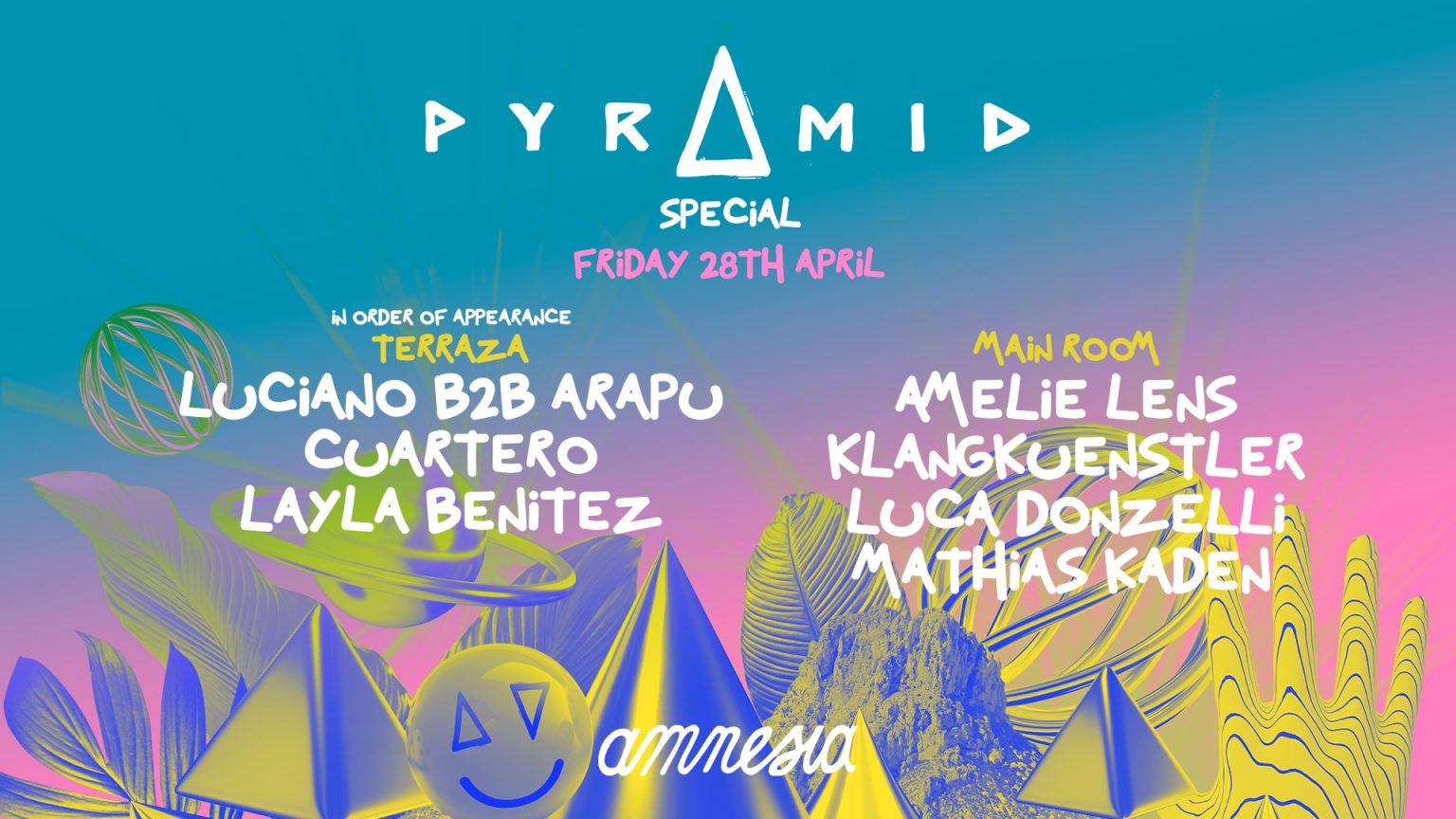 Evento Amnesia Pyramid - CALENDARIO CLUBBING TAXI IBIZA